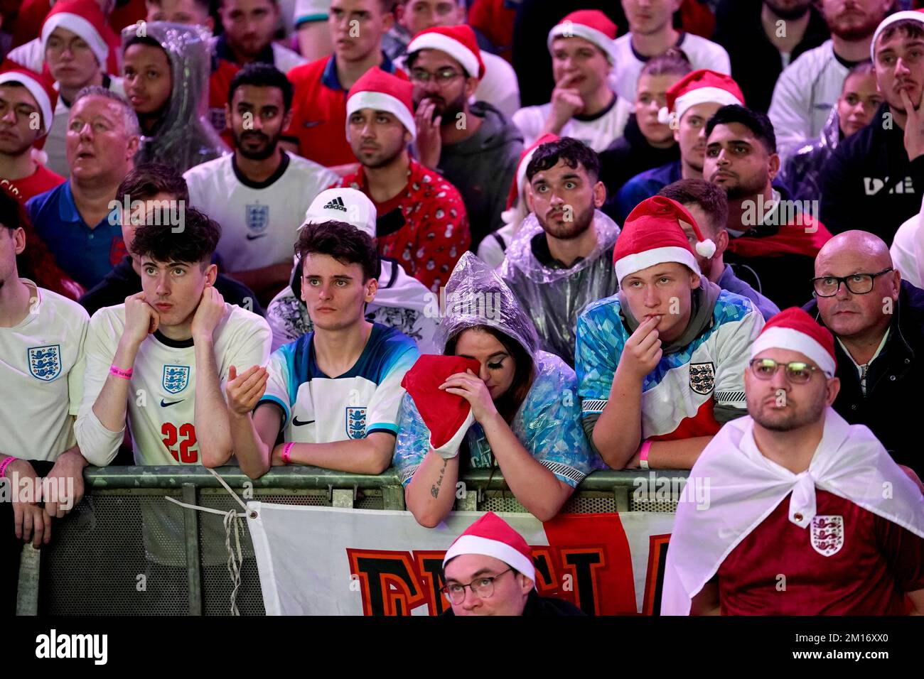 England fans at BOXPARK Wembley in London, watch a screening of the ...