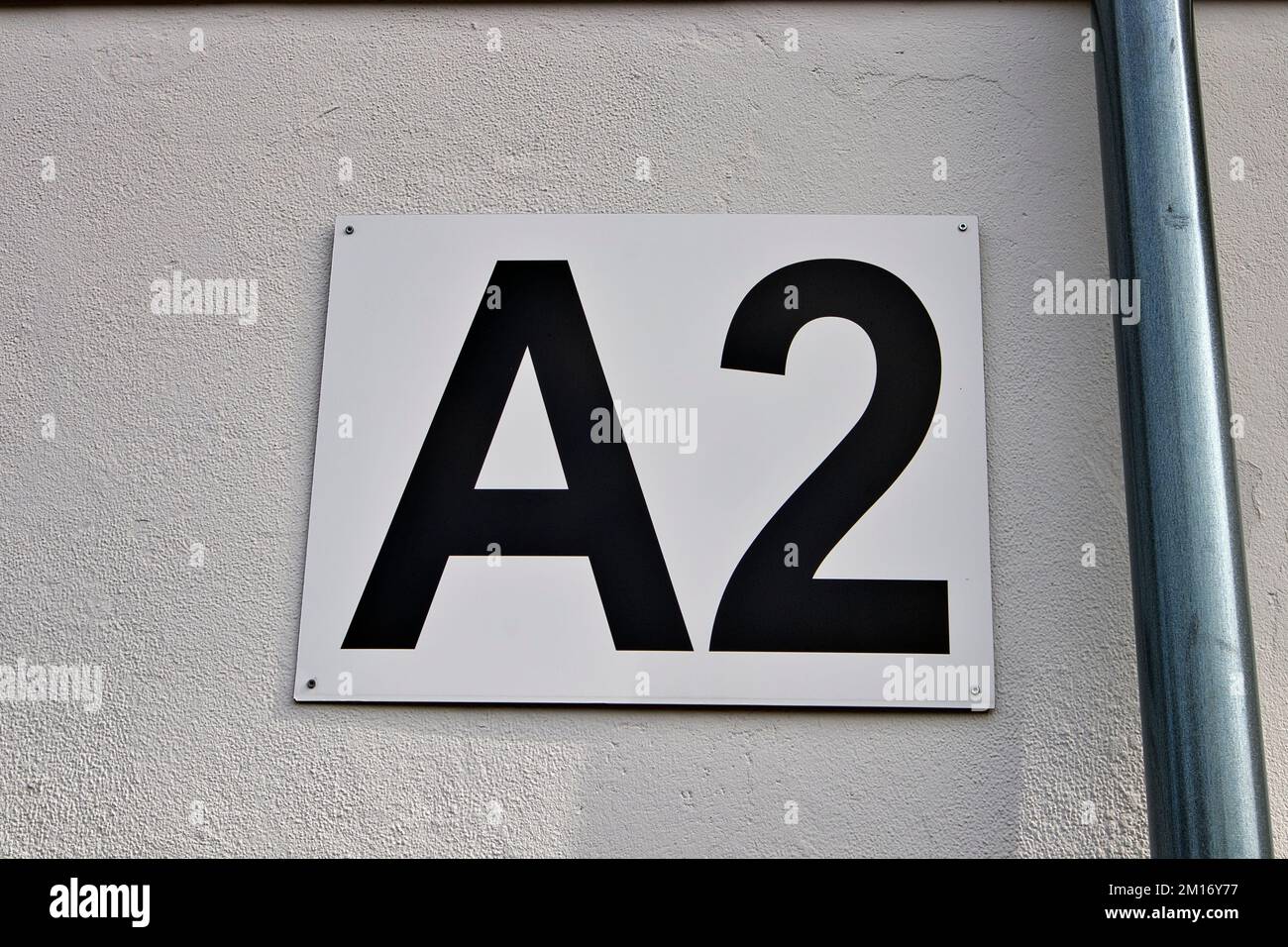 A closeup shot of the entrance gate sign and number A2 of the stadion's ...
