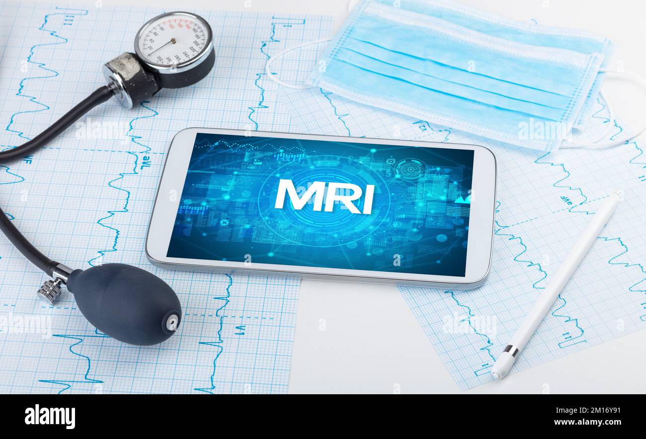 Close-up view of a tablet pc with medical abbreviation Stock Photo - Alamy