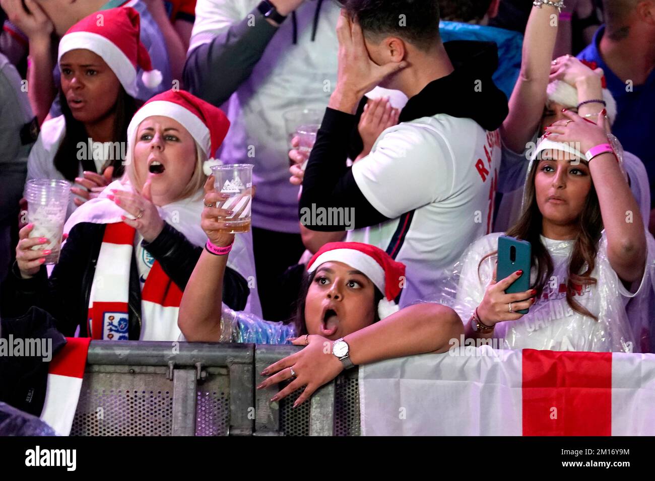 England fans at BOXPARK Wembley in London, watch a screening of the ...