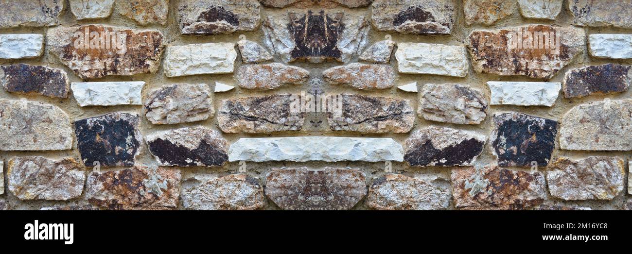 Sturdy brown and beige cut stone wall, good for backgrounds, seamless ...