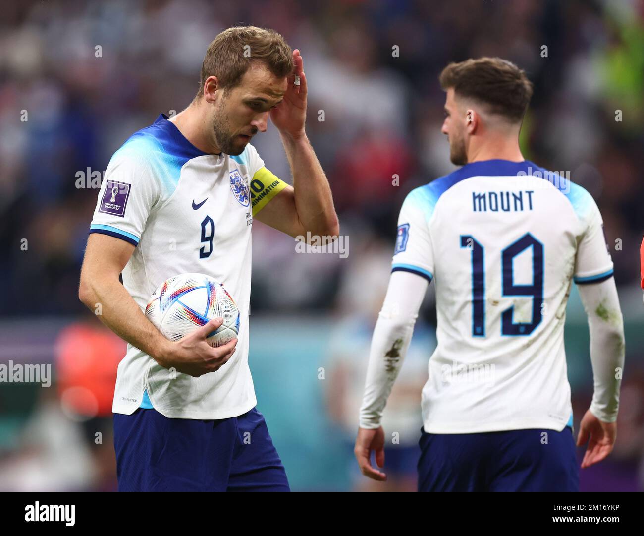 Al Khor, Qatar, 10th December 2022. Harry Kane of England dejected ...