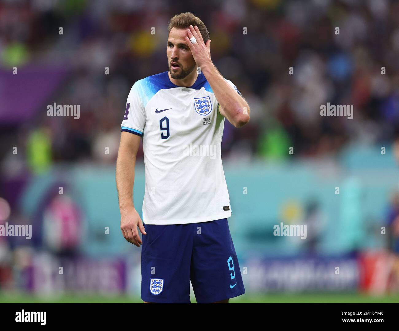 Al Khor, Qatar, 10th December 2022. Harry Kane of England dejected ...