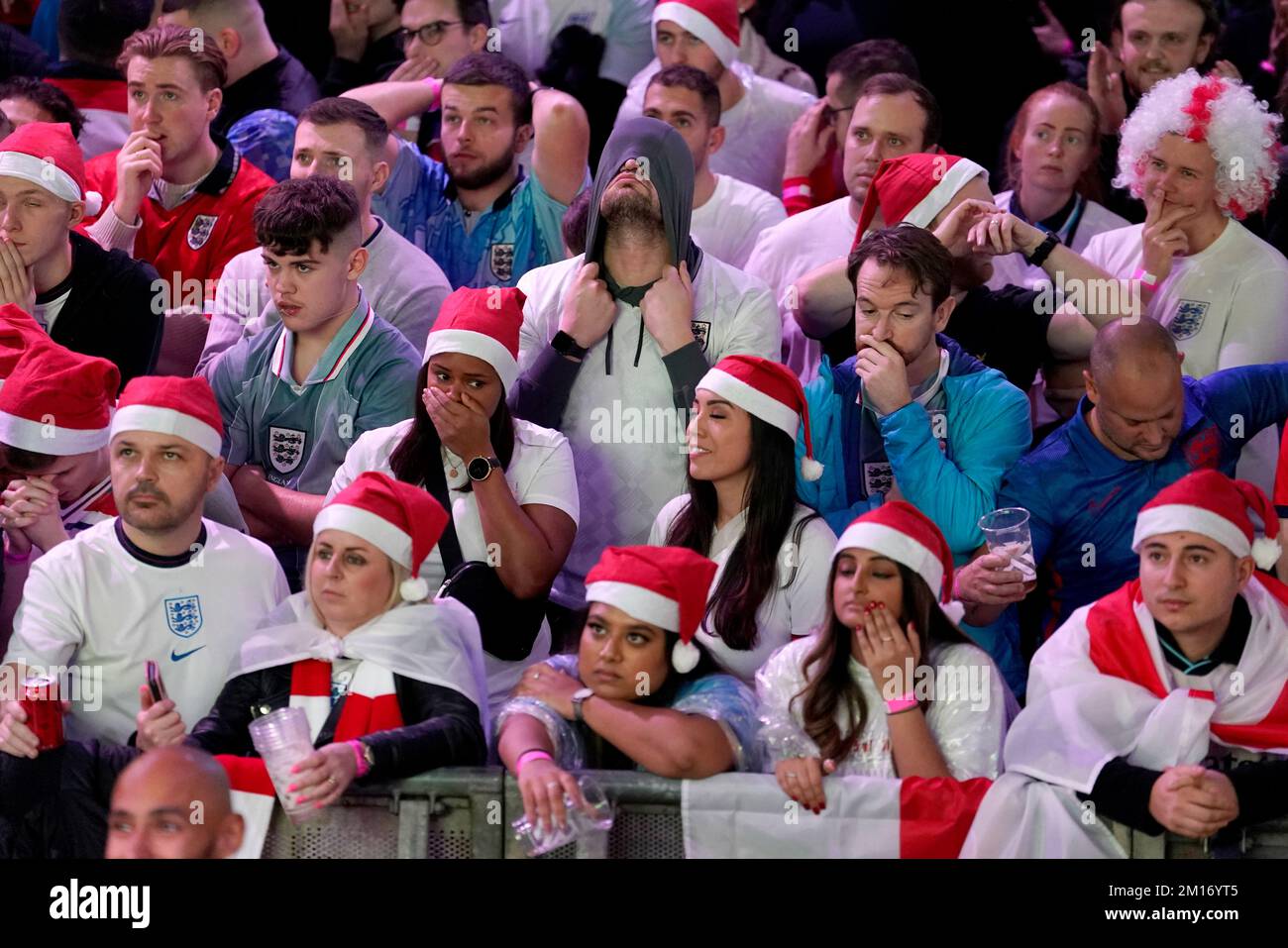 England fans at BOXPARK Wembley in London, watch a screening of the ...