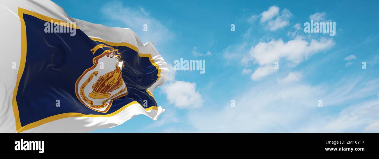 official flag of Springfield, Massachusetts untied states of America at ...