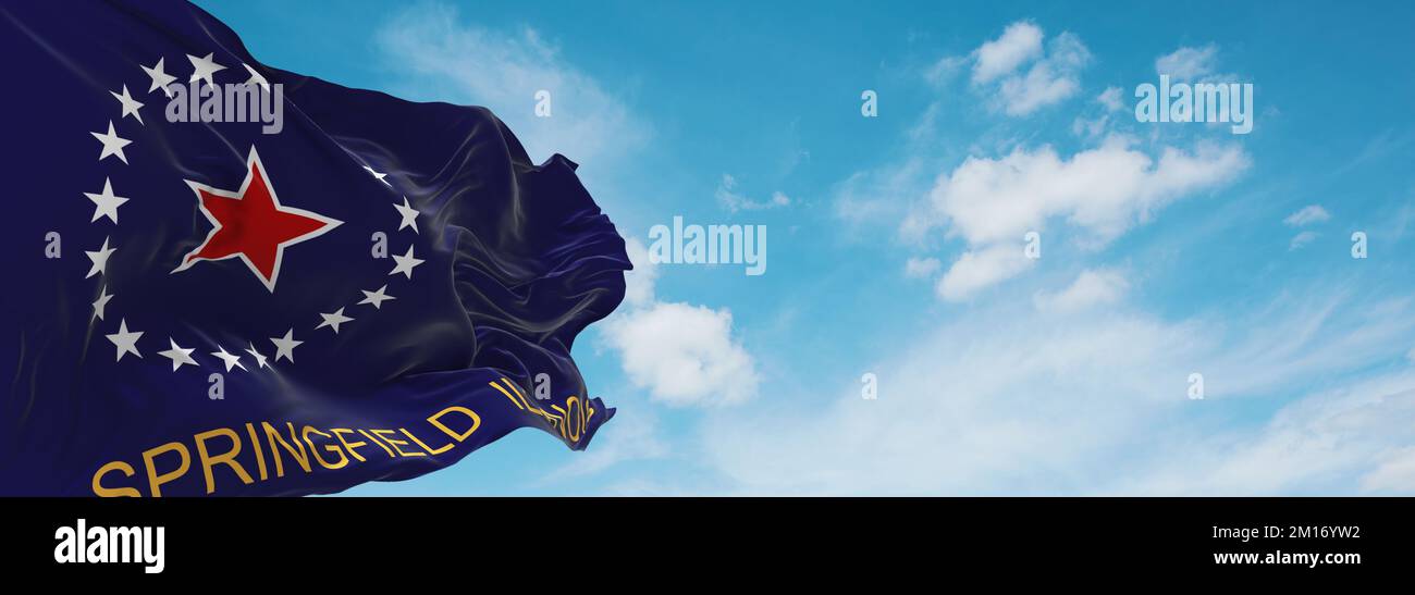 official flag of Springfield, Illinois untied states of America at ...