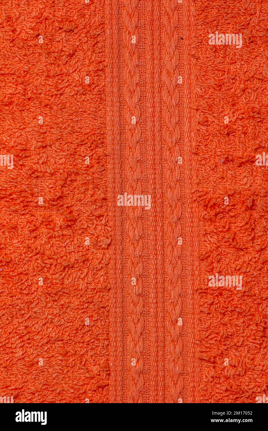 Orange terry towel background. Terry cloth texture Stock Photo - Alamy