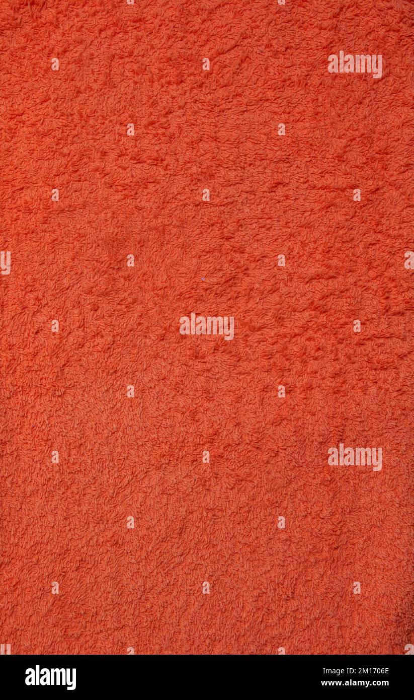 Orange terry towel background. Terry cloth texture Stock Photo - Alamy