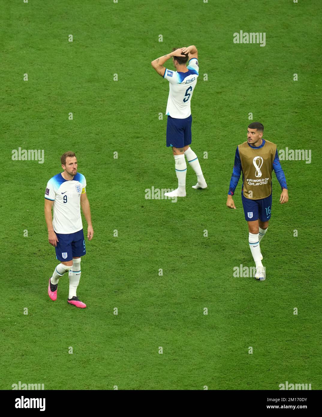 England's Harry Kane, Harry Maguire and Conor Coady react following the ...