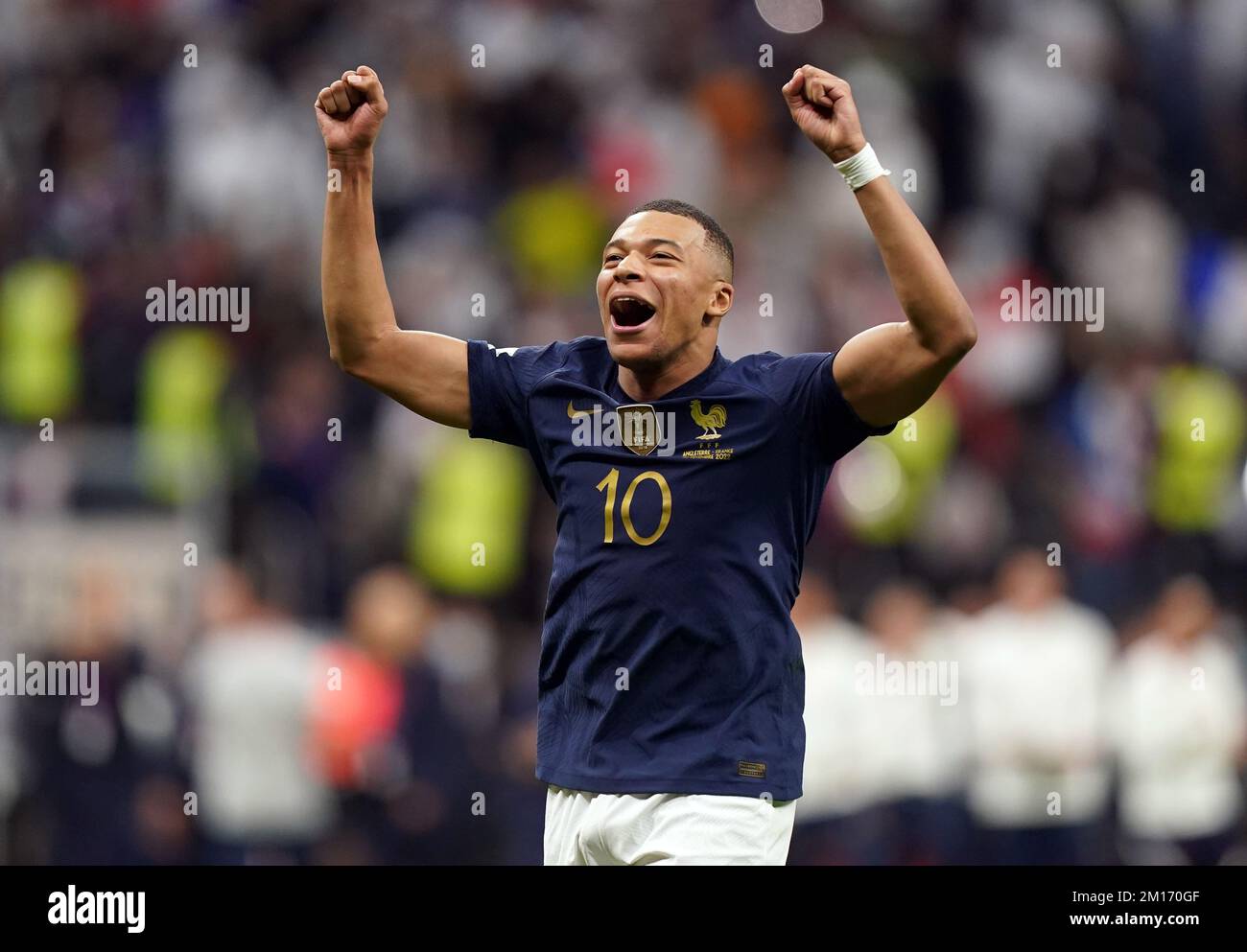 France's Kylian Mbappe celebrates victory following the FIFA World Cup ...