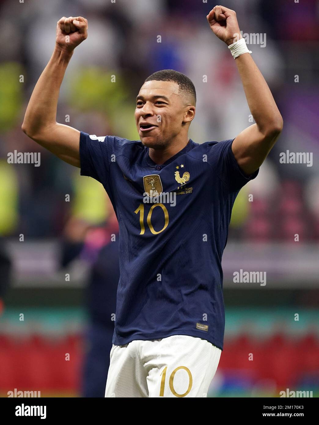 France's Kylian Mbappe celebrates victory following the FIFA World Cup ...