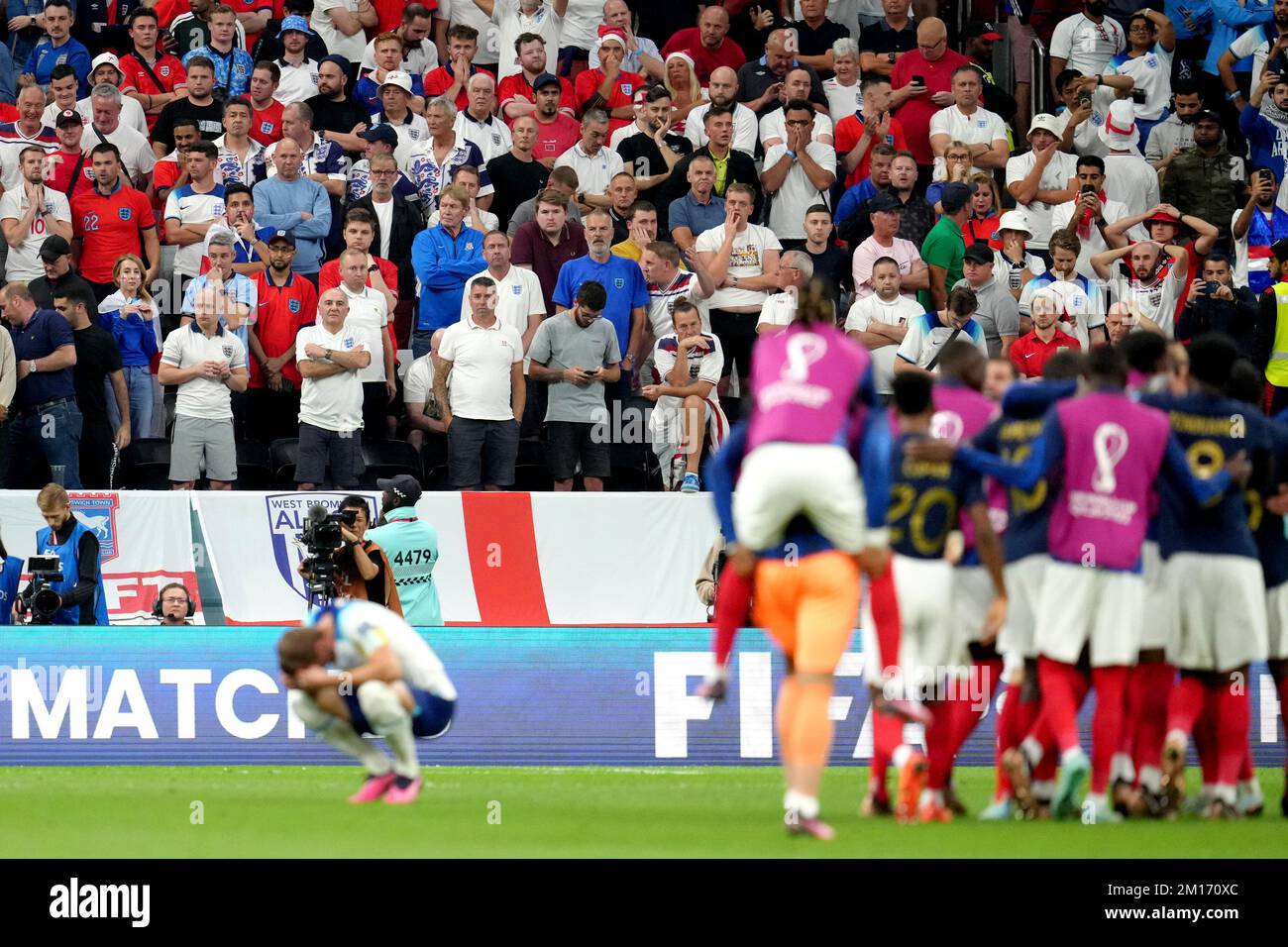 England's fans are dejected as they look on as Harry Kane is dejected ...