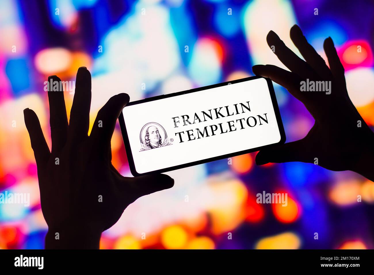 In this photo illustration, the Franklin Templeton Investments logo is ...