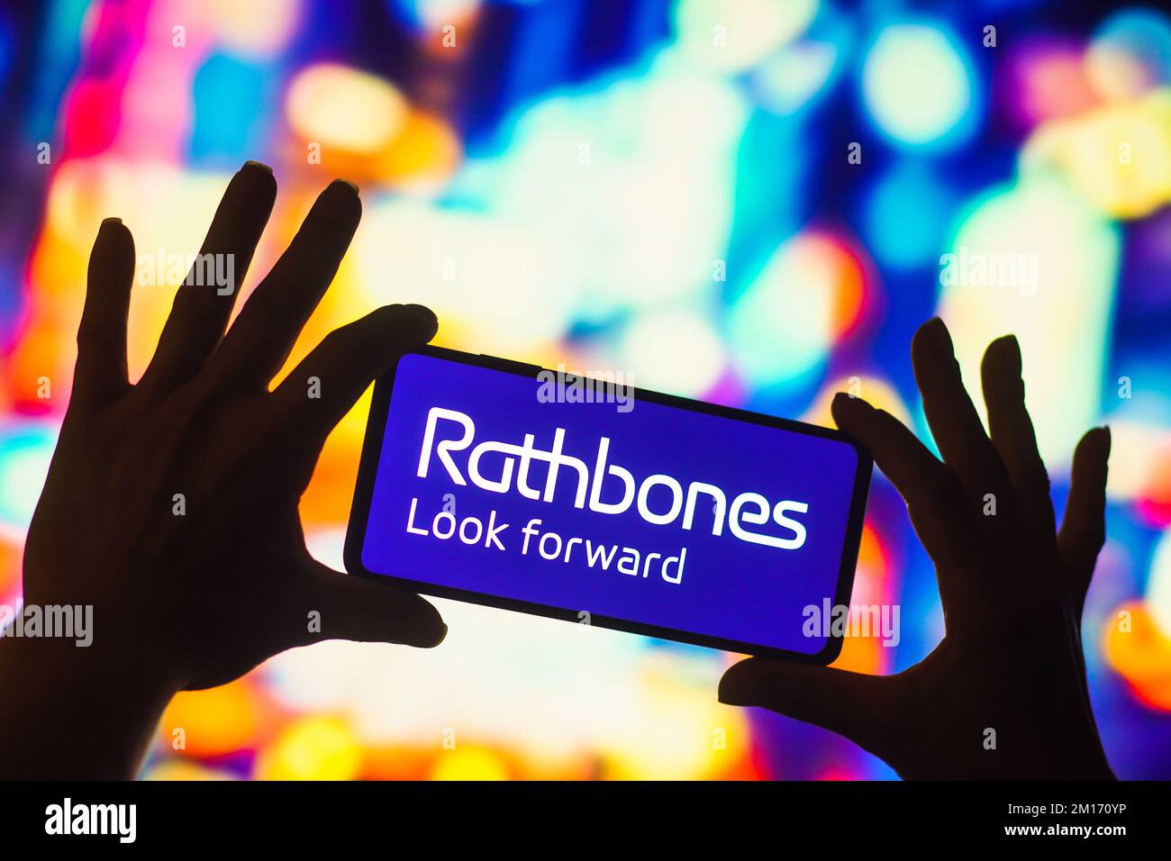 In this photo illustration, the Rathbones Group logo is displayed on a ...