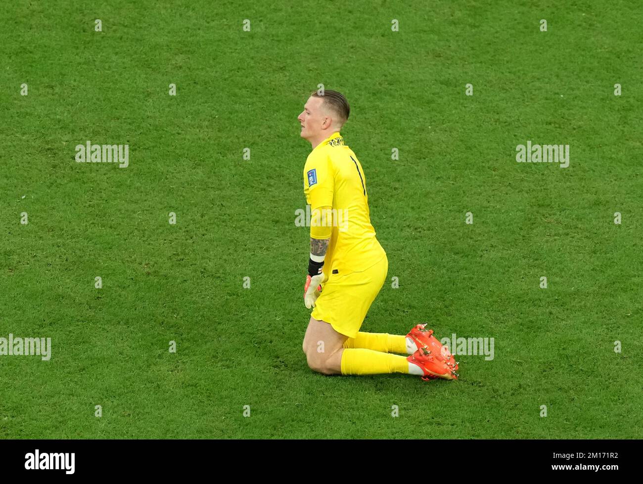 England goalkeeper Jordan Pickford dejected following the FIFA World ...