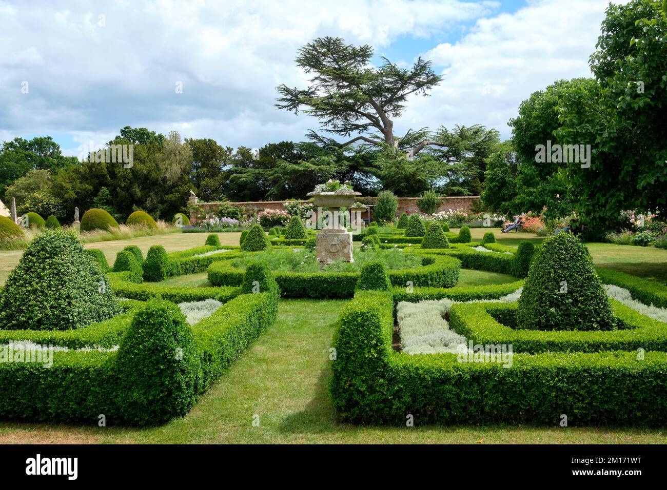 Summer landscape view of garden urn in parterre the hi-res stock ...