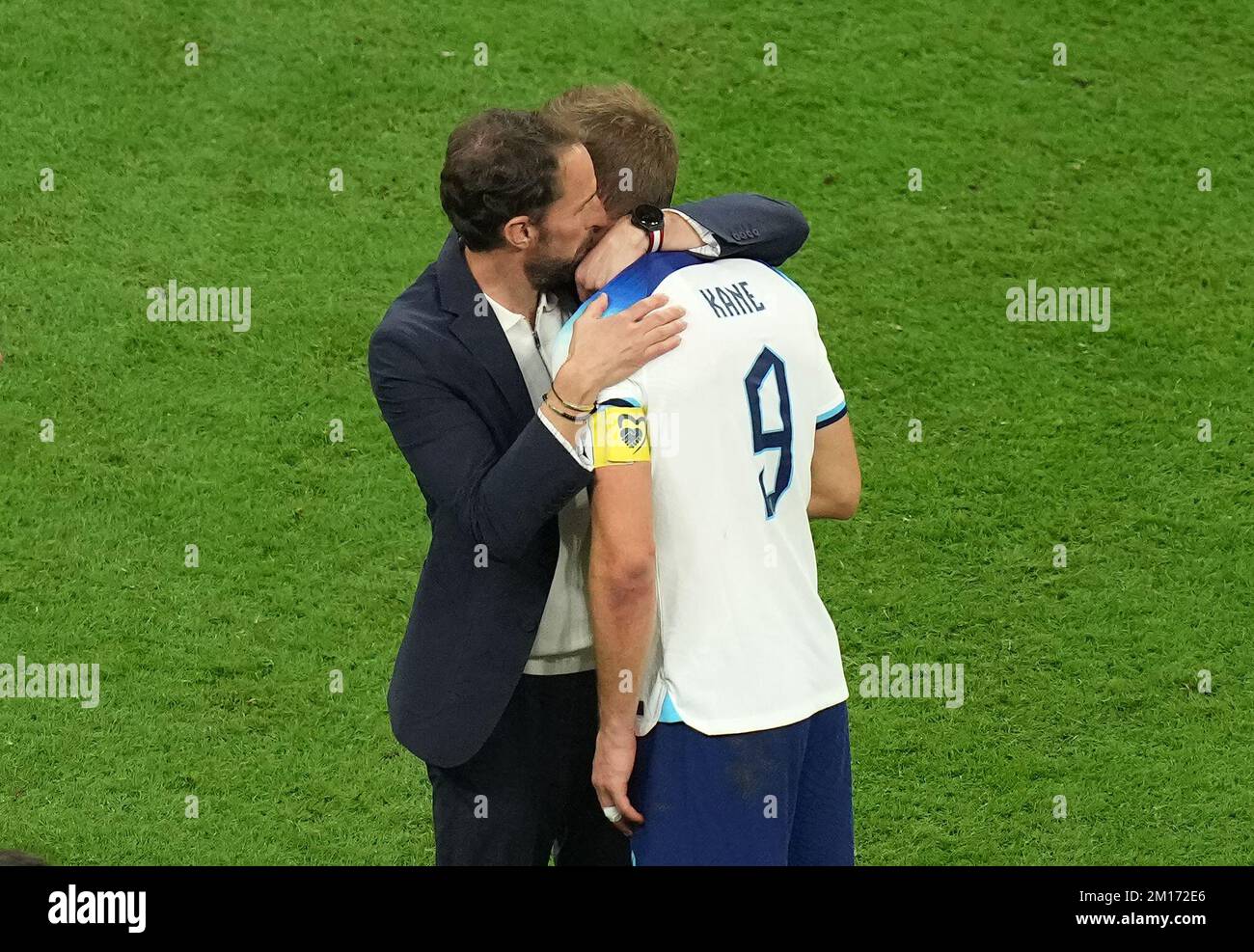 England manager Gareth Southgate consoles Harry Kane following the FIFA ...