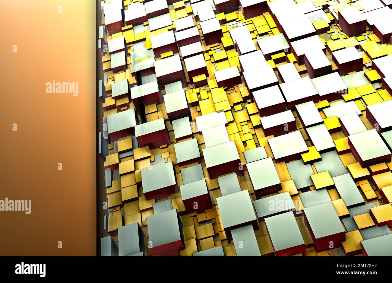 Abstract image of computer chips on a motherboard. 3d rendering Stock ...