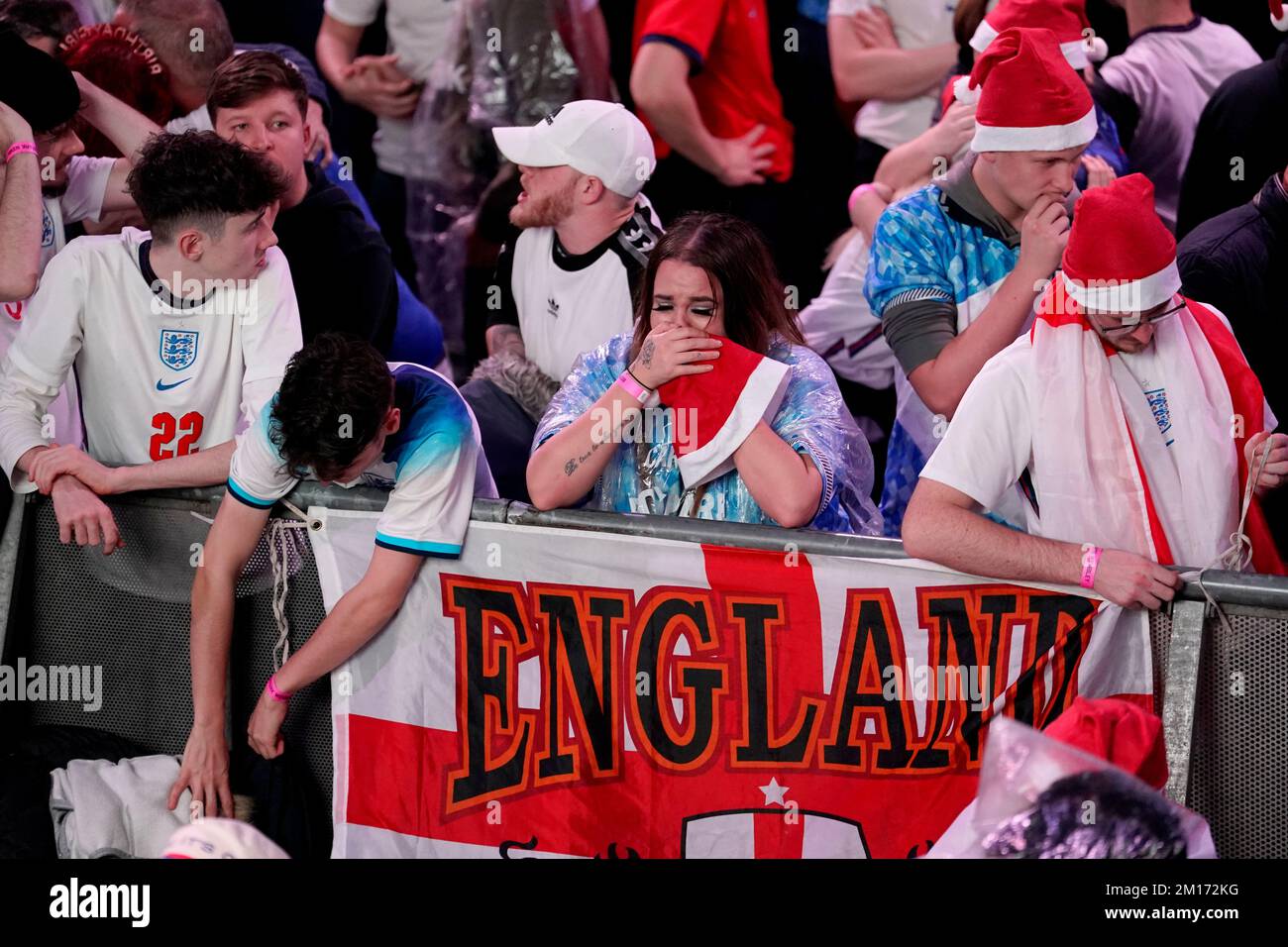 England fans at BOXPARK Wembley in London, watch a screening of the ...