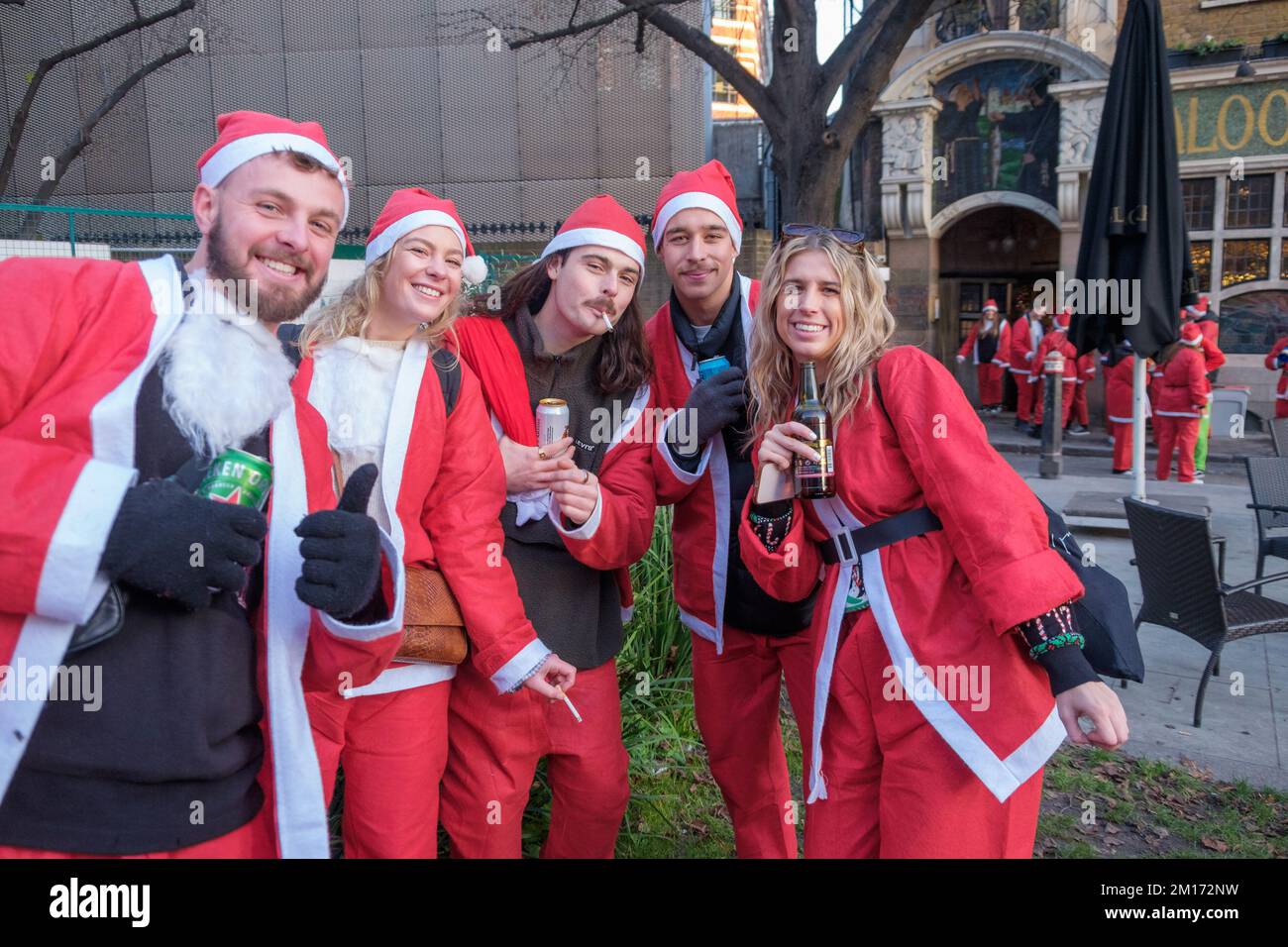 London, UK. 10 Dec 2022. The annual Satacon walk through London took place again this year, but ...