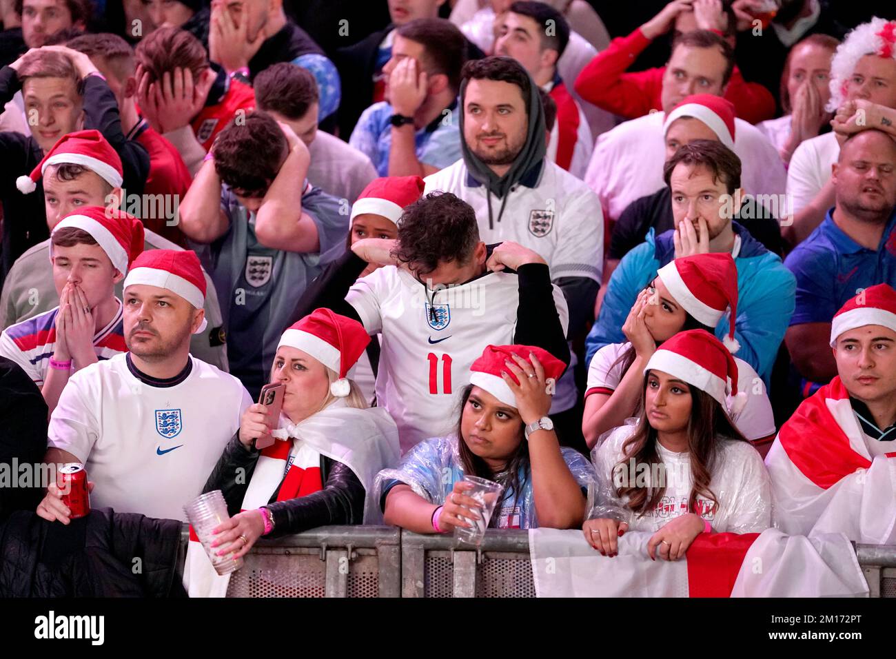 England fans at BOXPARK Wembley in London, watch a screening of the ...