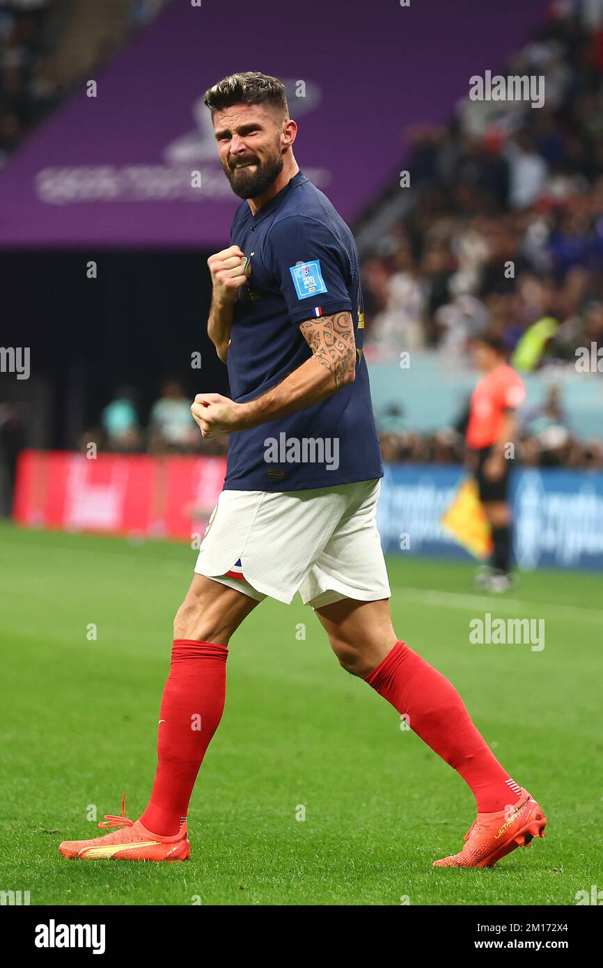 Al Khor, Qatar. 10th Dec, 2022. Olivier Giroud of France celebrates ...