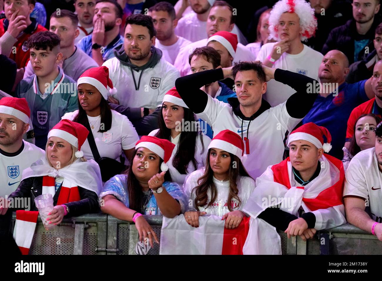 England fans at BOXPARK Wembley in London, watch a screening of the ...