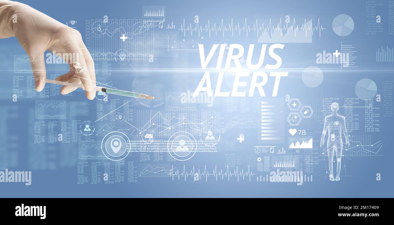 Syringe needle with virus vaccine Stock Photo - Alamy