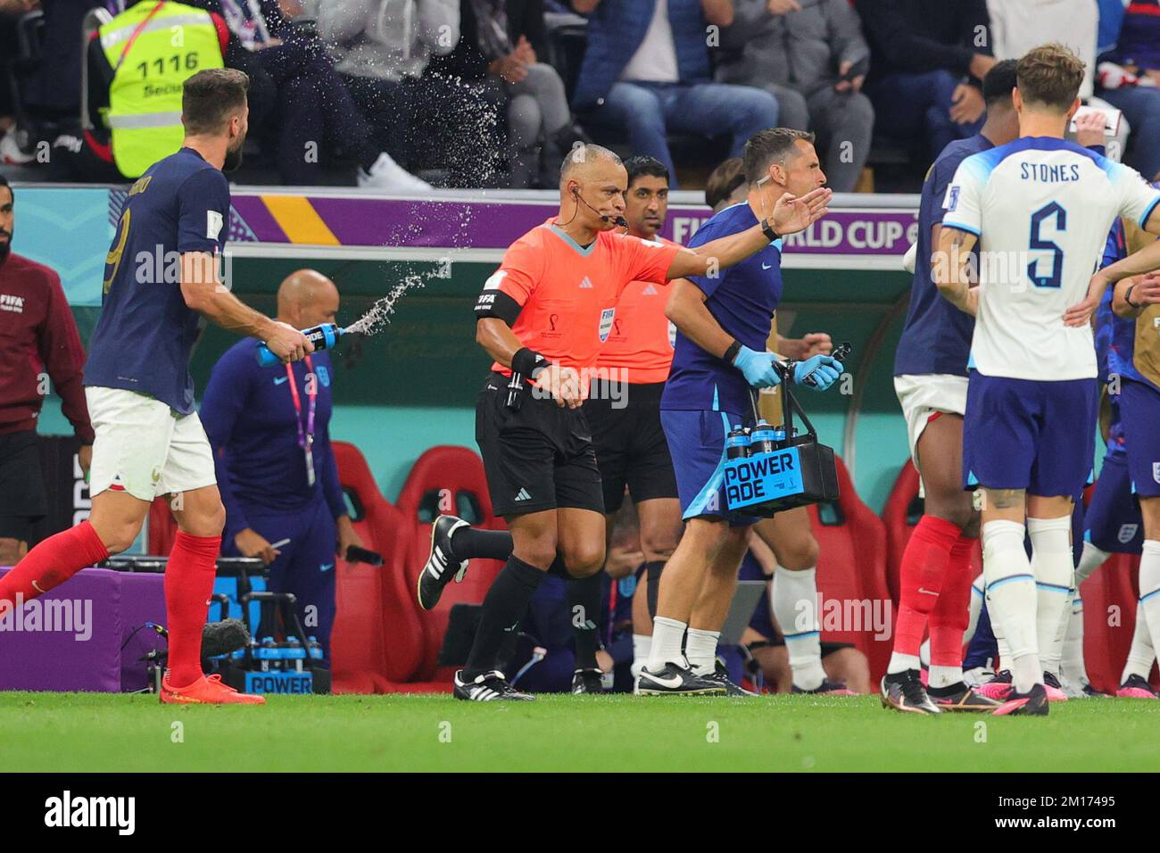 Al Khor, Qatar. 10th Dec, 2022. Referee Wilton Sampaio awards a penalty ...