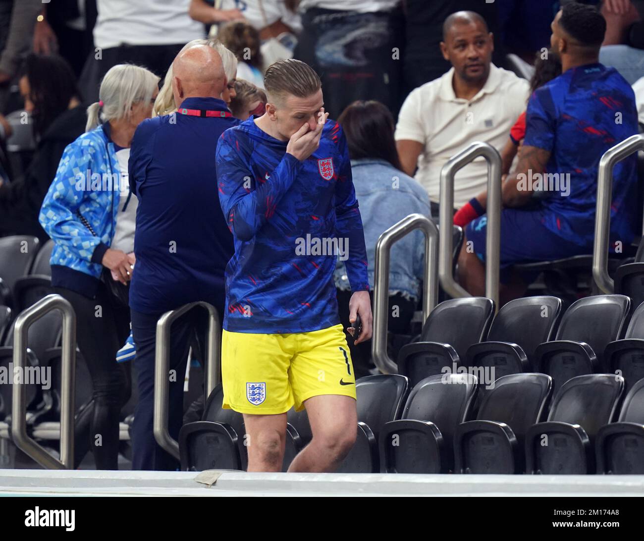 England goalkeeper Jordan Pickford following defeat in the FIFA World ...