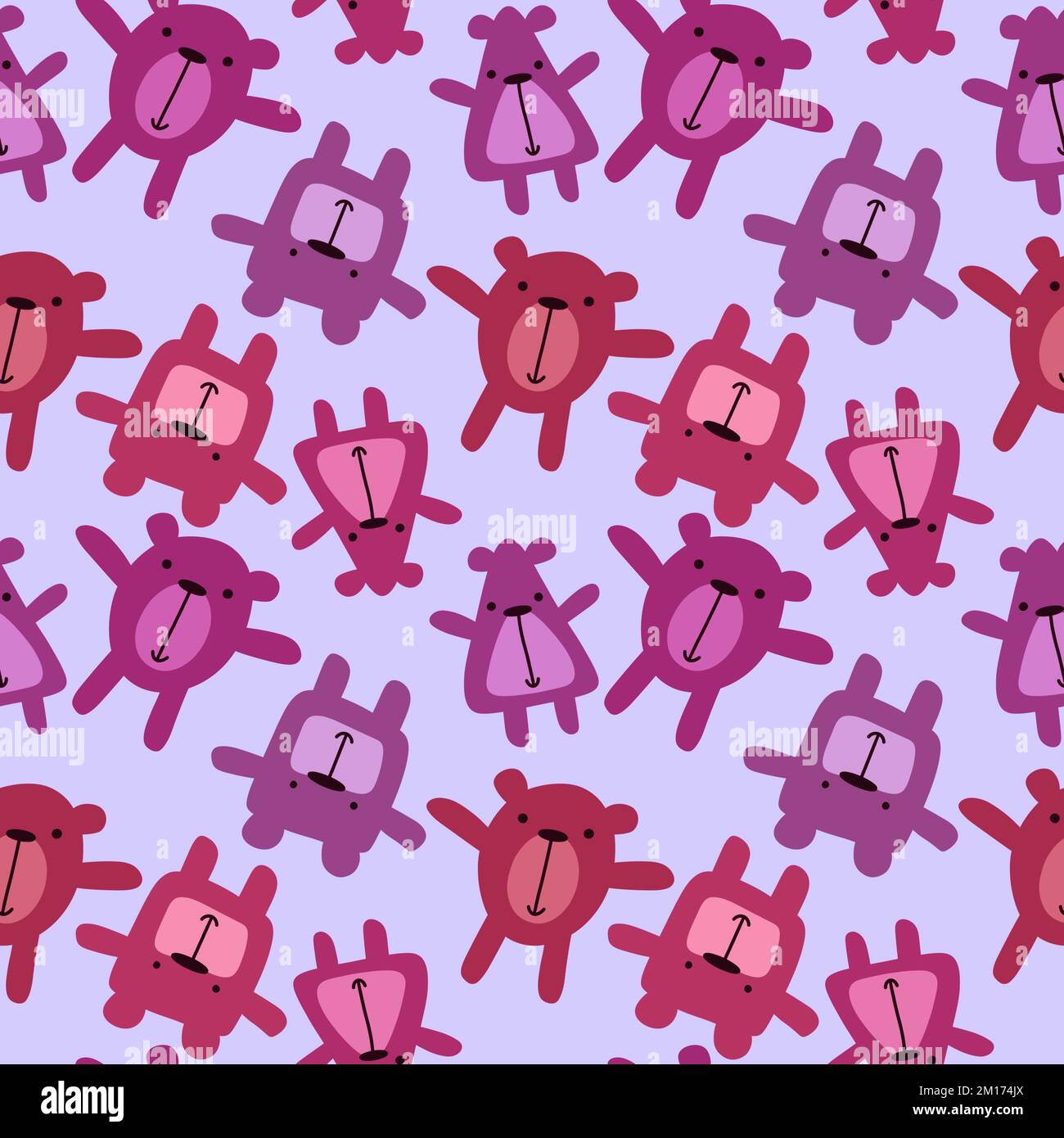 Cartoon toys animals seamless fluffy bears pattern for wrapping paper ...