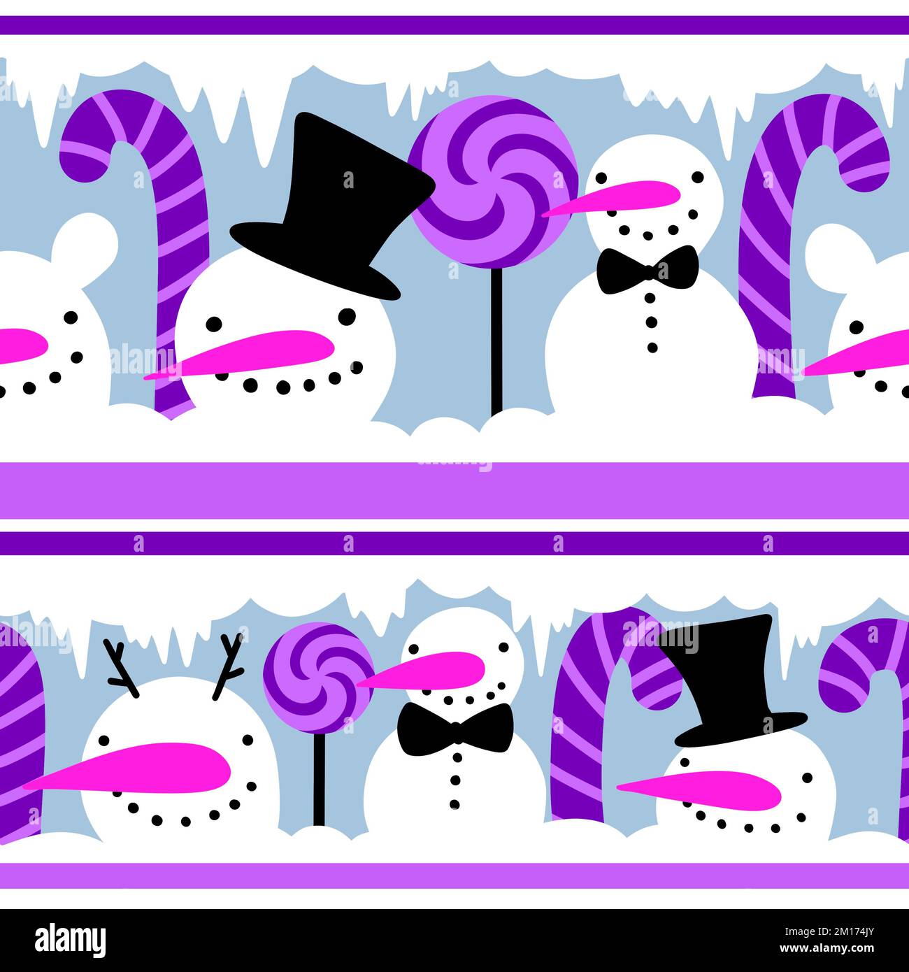 Winter seamless snowman and snowflakes pattern for Christmas wrapping ...
