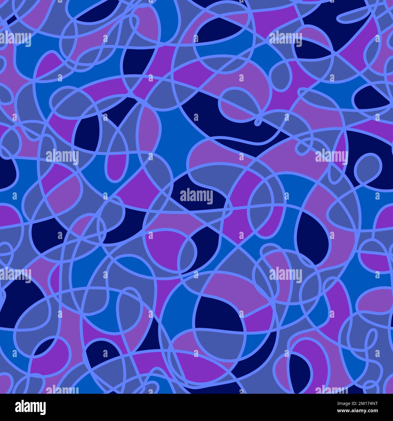 Abstract line art stripes seamless stained glass waves ribbons pattern ...
