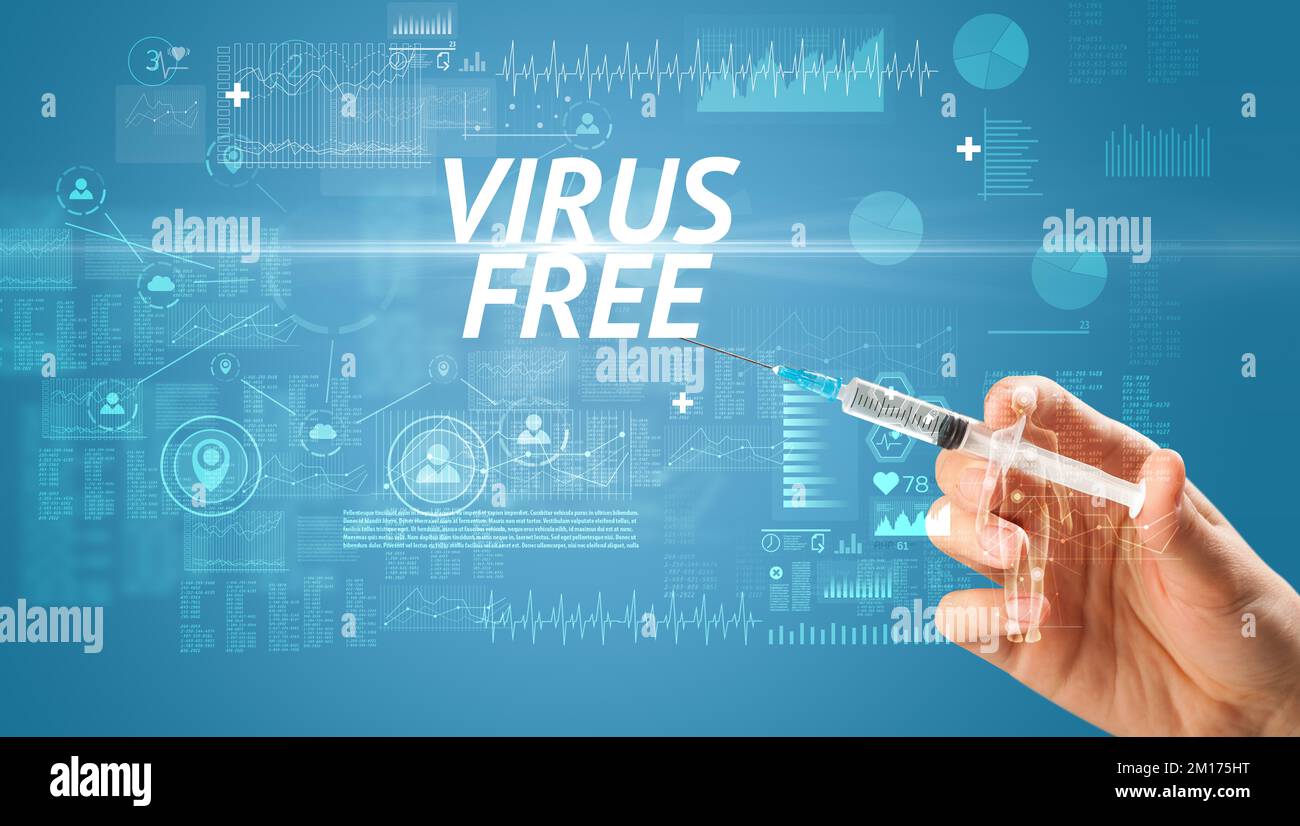 Syringe needle with virus vaccine Stock Photo - Alamy