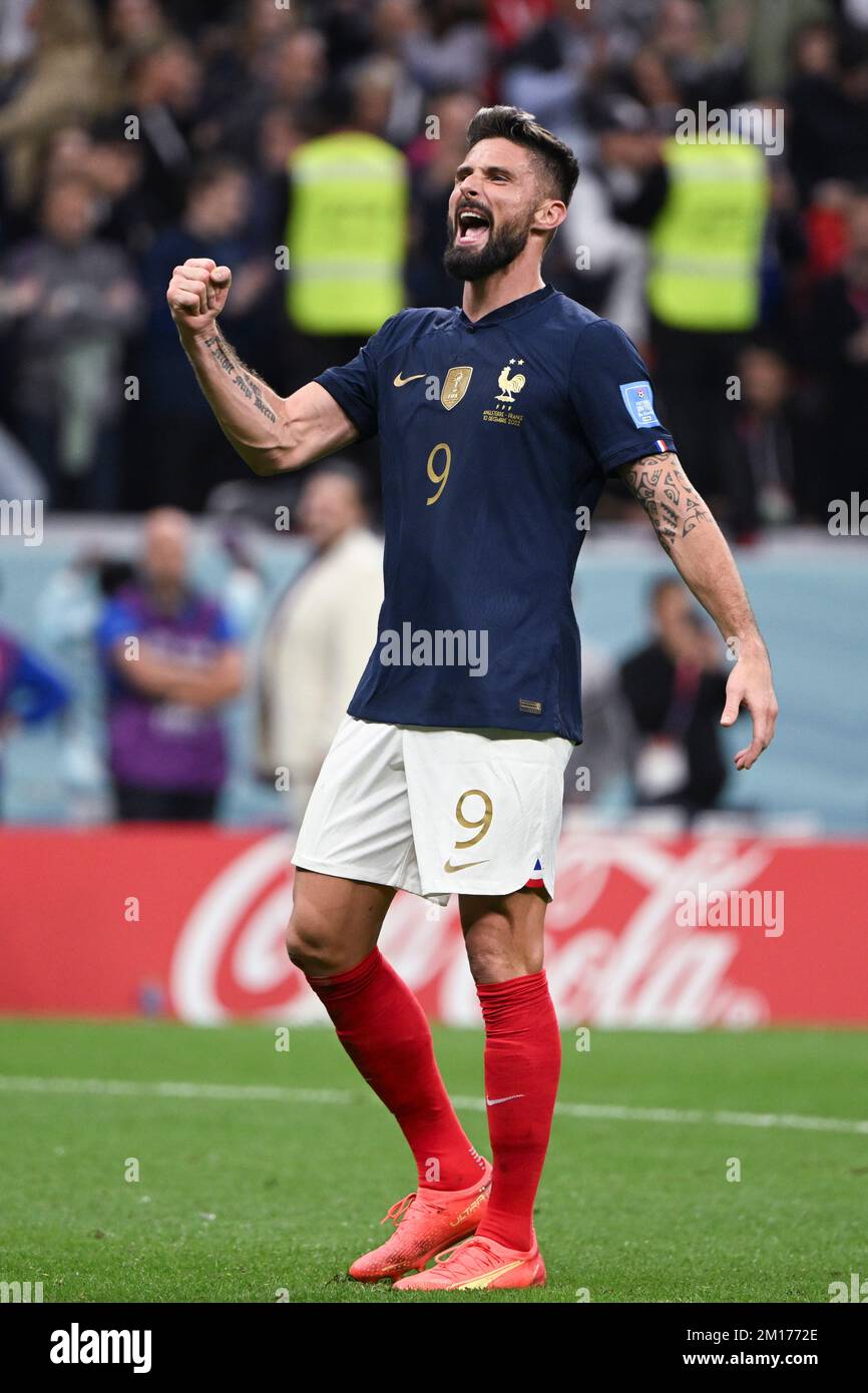 Al Khor, Qatar. 10th Dec, 2022. Olivier Giroud of France celebrates ...