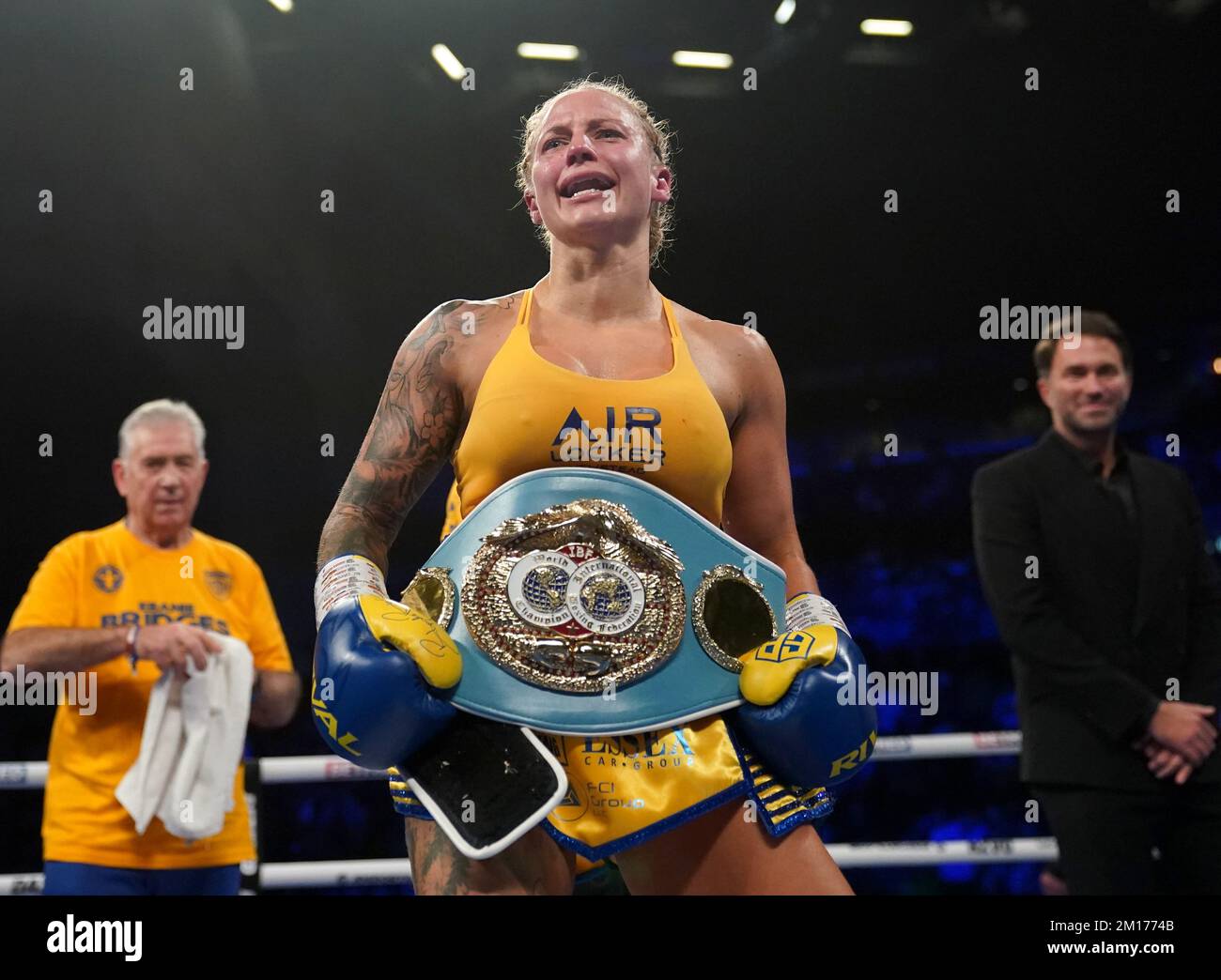 Ebanie Bridges celebrates victory over Shannon O'Connell after their ...