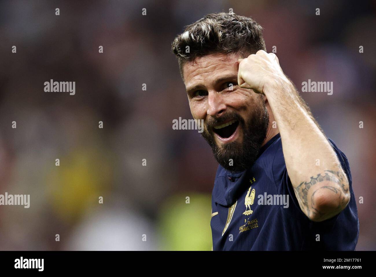 AL KHOR - Olivier Giroud of France celebrates the 1-2 during the FIFA ...