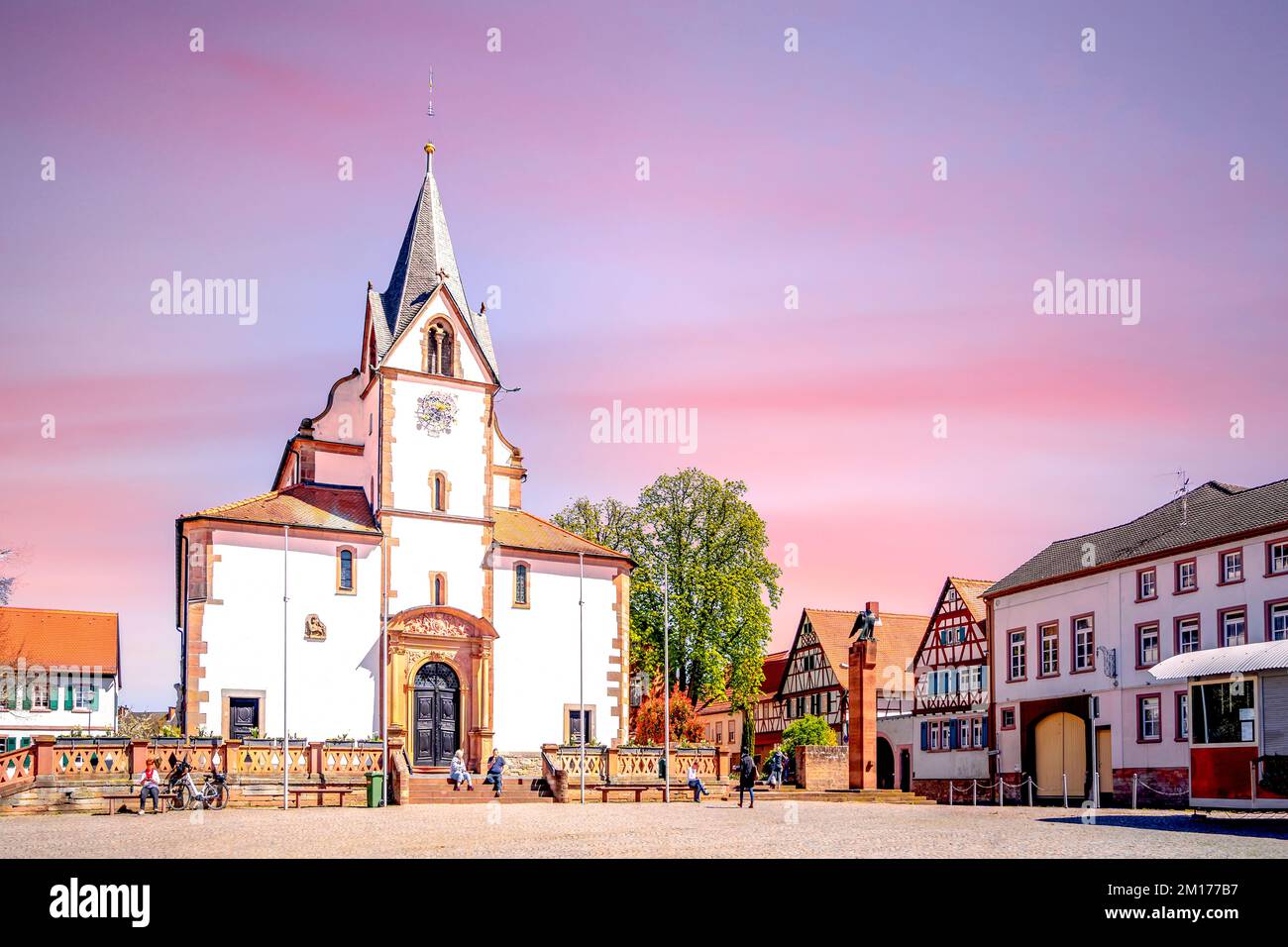 Old market of Grossostheim, Hessen, Germany Stock Photo - Alamy