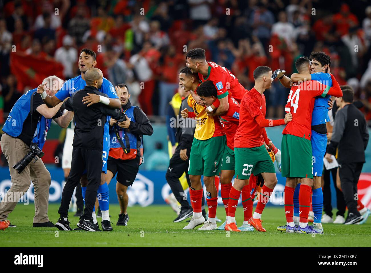 Doha, Qatar. 10th Dec, 2022. Players celebrate the classification ...