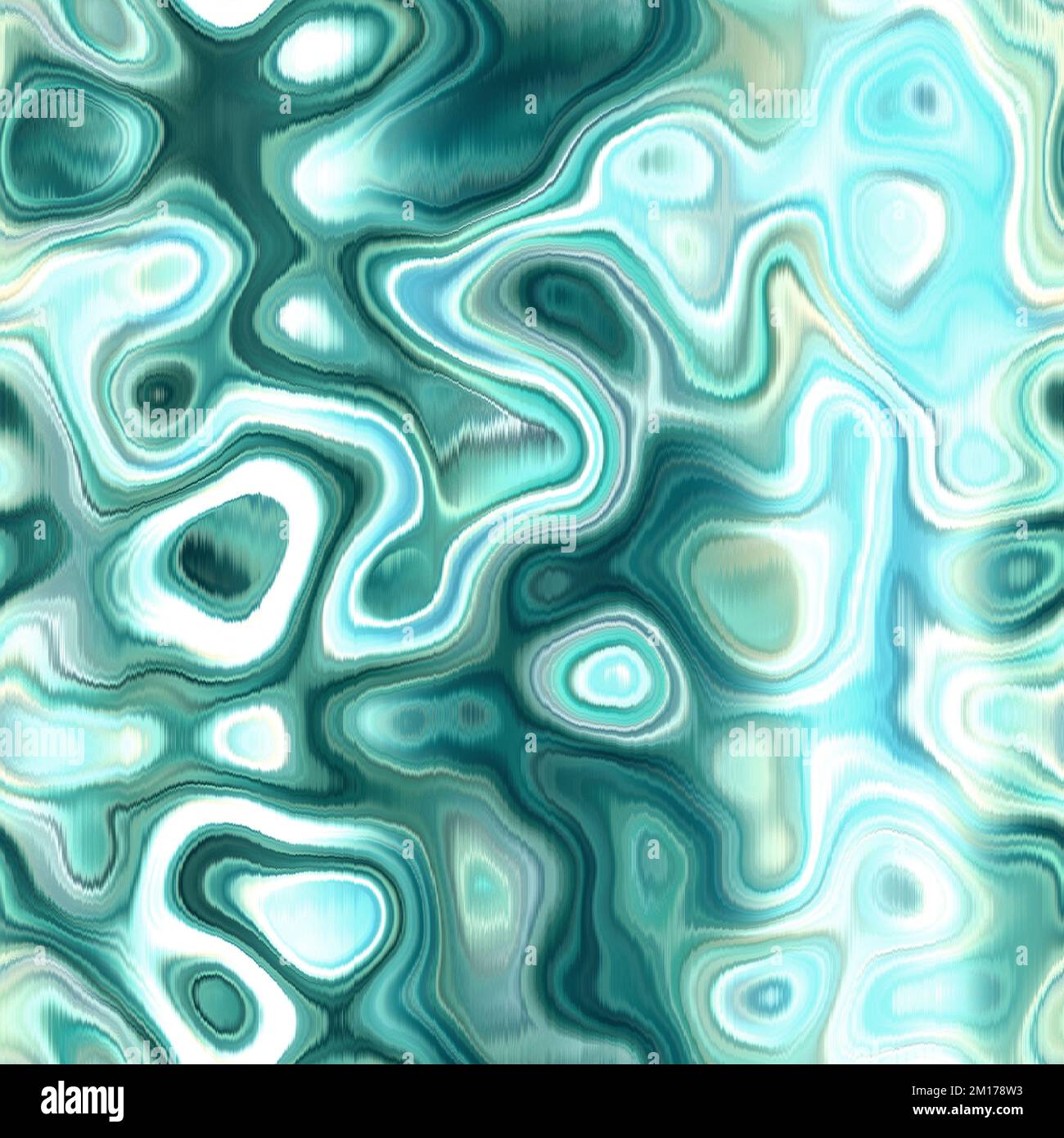Washed teal wavy blur water reflection melange seamless pattern ...