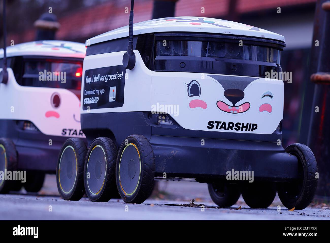 Starship Technologies grocery delivery robots decorated as reindeers ...