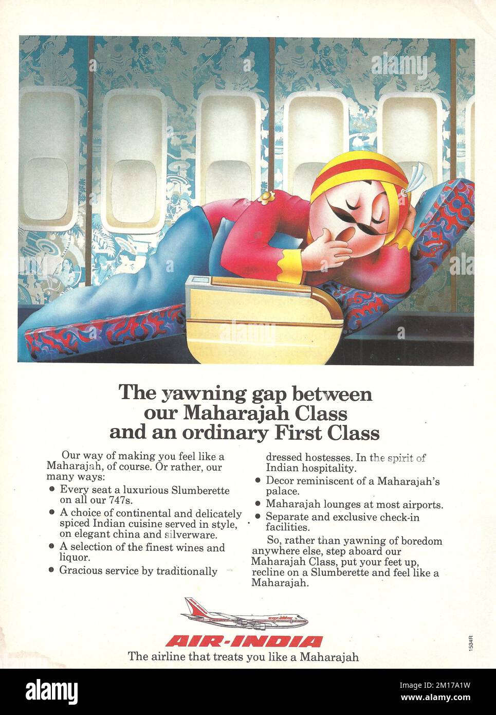 Air India Indian Airlines vintage magazine advertisement Stock Photo ...