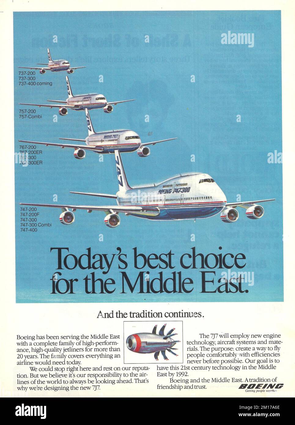 Boeing vintage magazine advertisement Stock Photo - Alamy