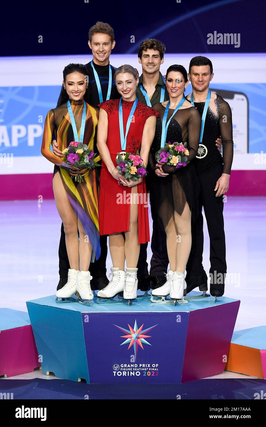 Turin, Italy. 10 December 2022. Madison Chock, Evan Bates, Piper Gilles ...
