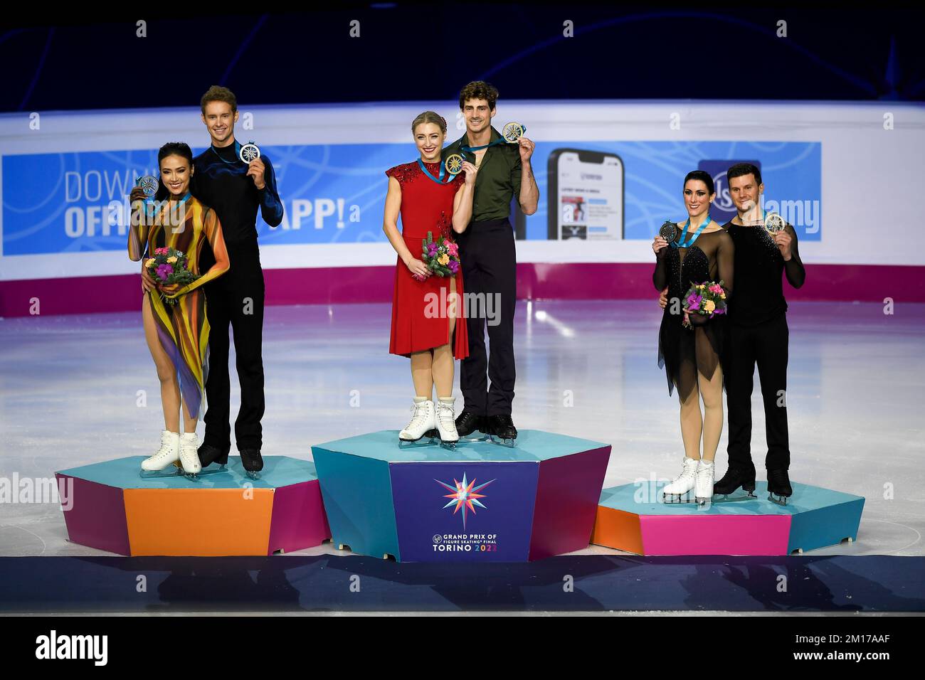 Turin, Italy. 10 December 2022. Madison Chock, Evan Bates, Piper Gilles ...