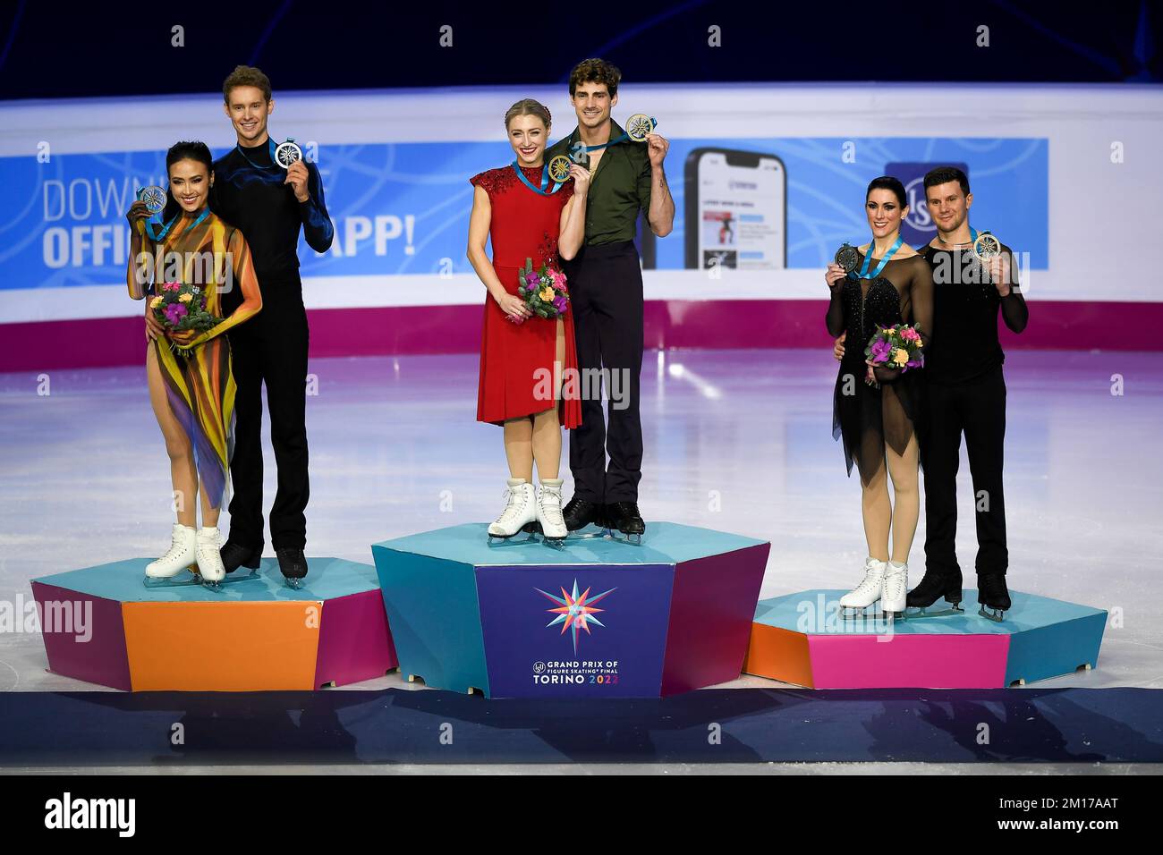 Turin, Italy. 10 December 2022. Madison Chock, Evan Bates, Piper Gilles ...