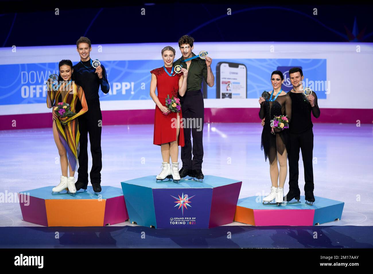 Turin, Italy. 10 December 2022. Madison Chock, Evan Bates, Piper Gilles ...