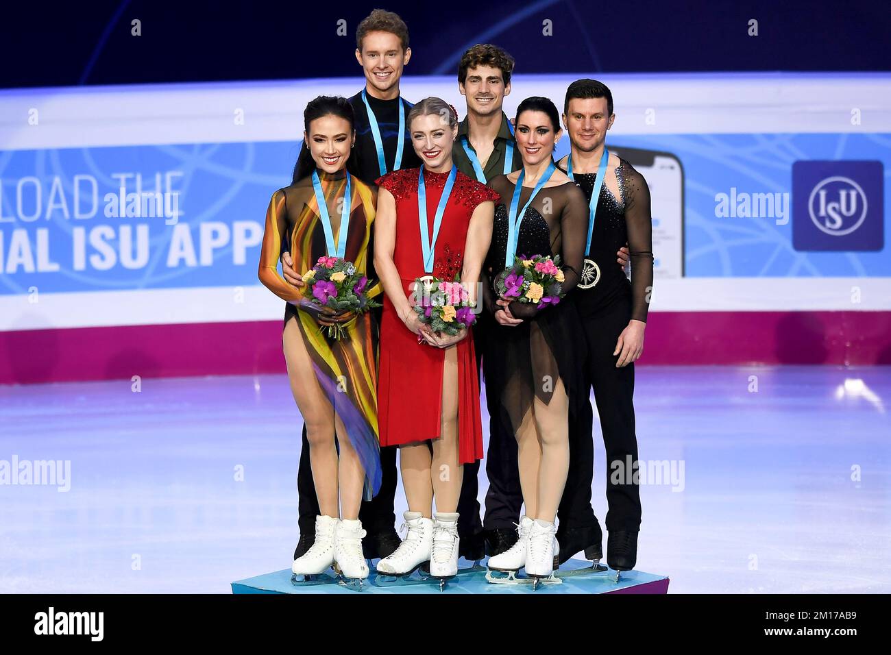 Turin, Italy. 10 December 2022. Madison Chock, Evan Bates, Piper Gilles ...