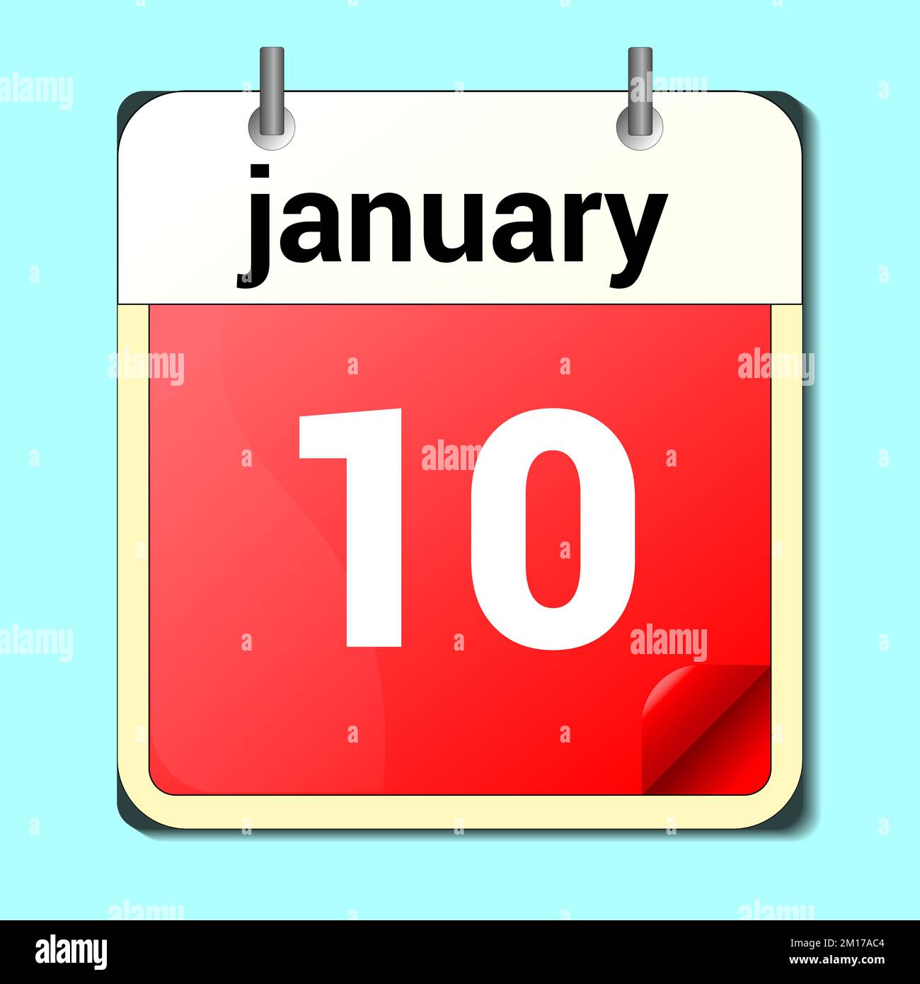 day on the calendar, vector image format, january 10 Stock Vector Image ...