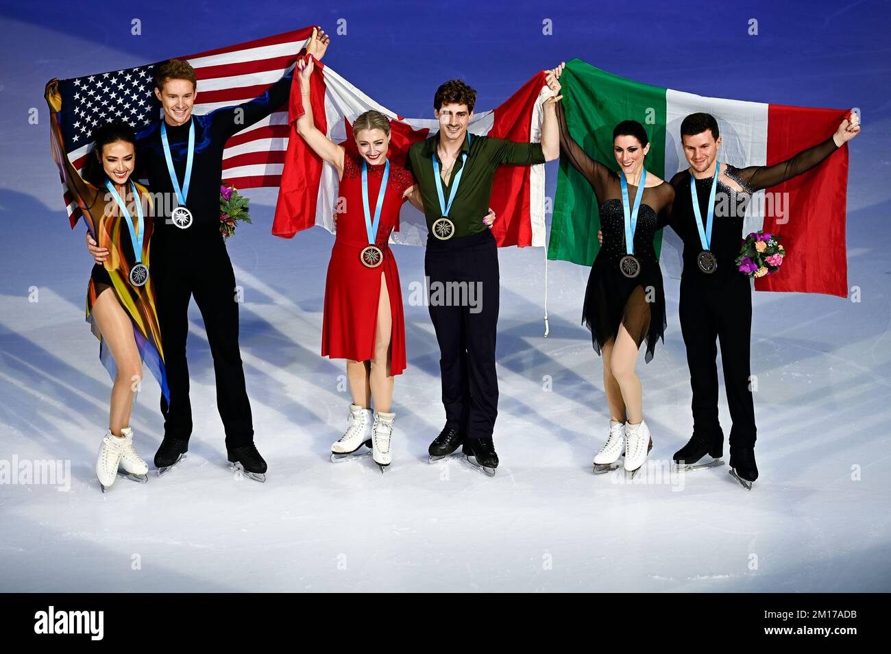 Turin, Italy. 10 December 2022. Madison Chock, Evan Bates, Piper Gilles ...
